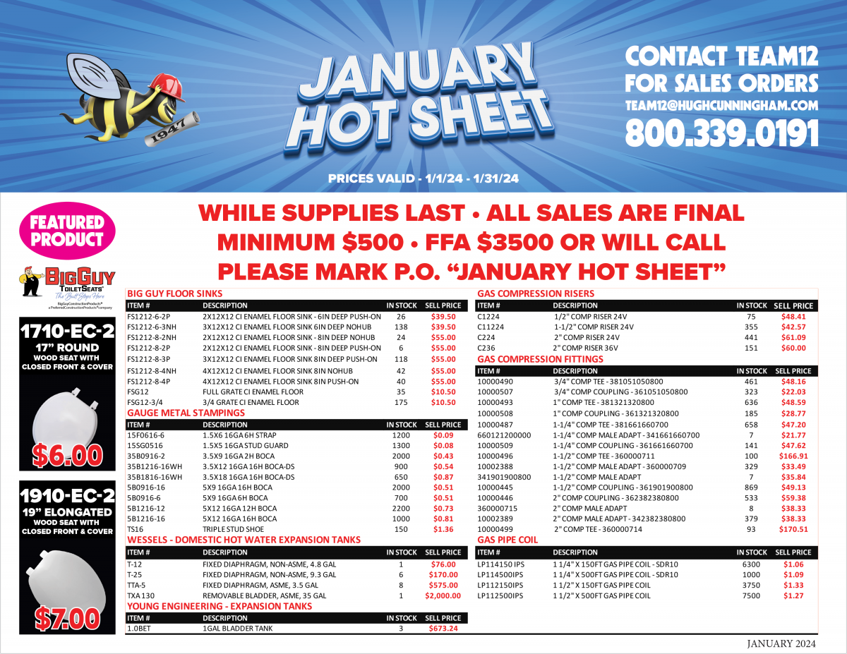 hotsheet – Hugh M. Cunningham Companies