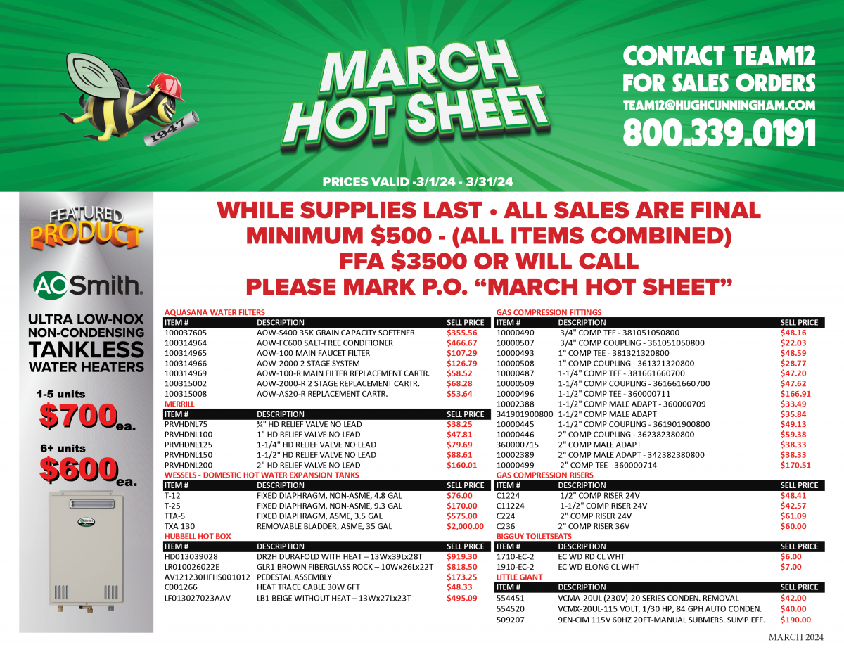 hotsheet – Hugh M. Cunningham Companies